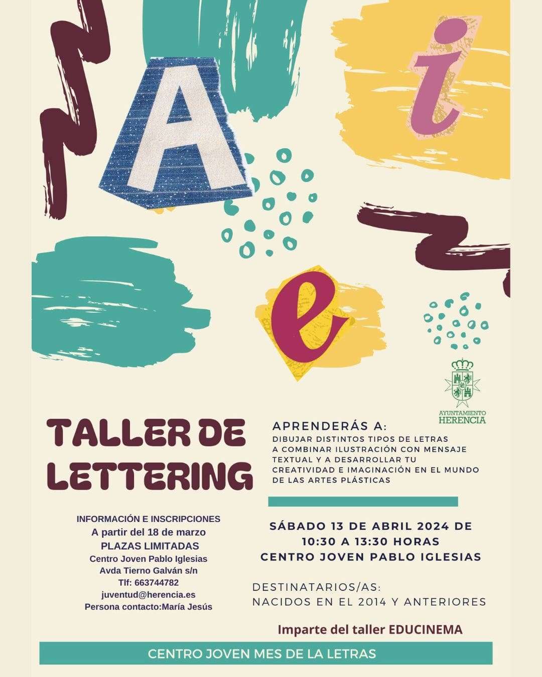 Taller de Lettering en el Centro Joven de Herencia